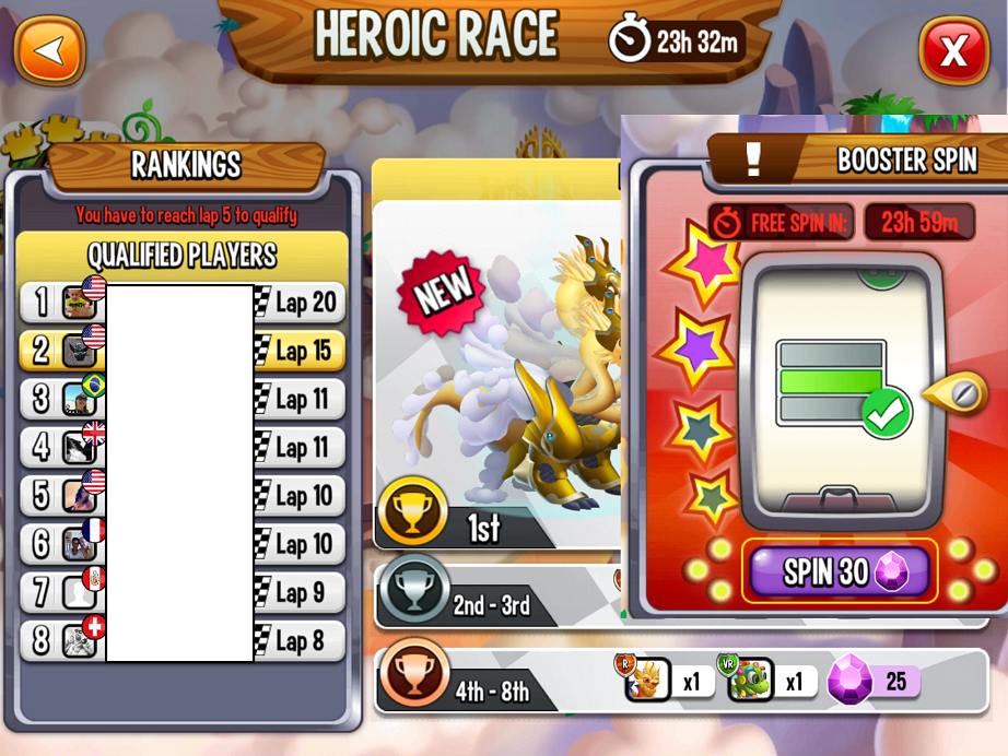 Heaven Heroic Race for High Celestial Dragon Feb 8, 2018 to Feb 19 ...